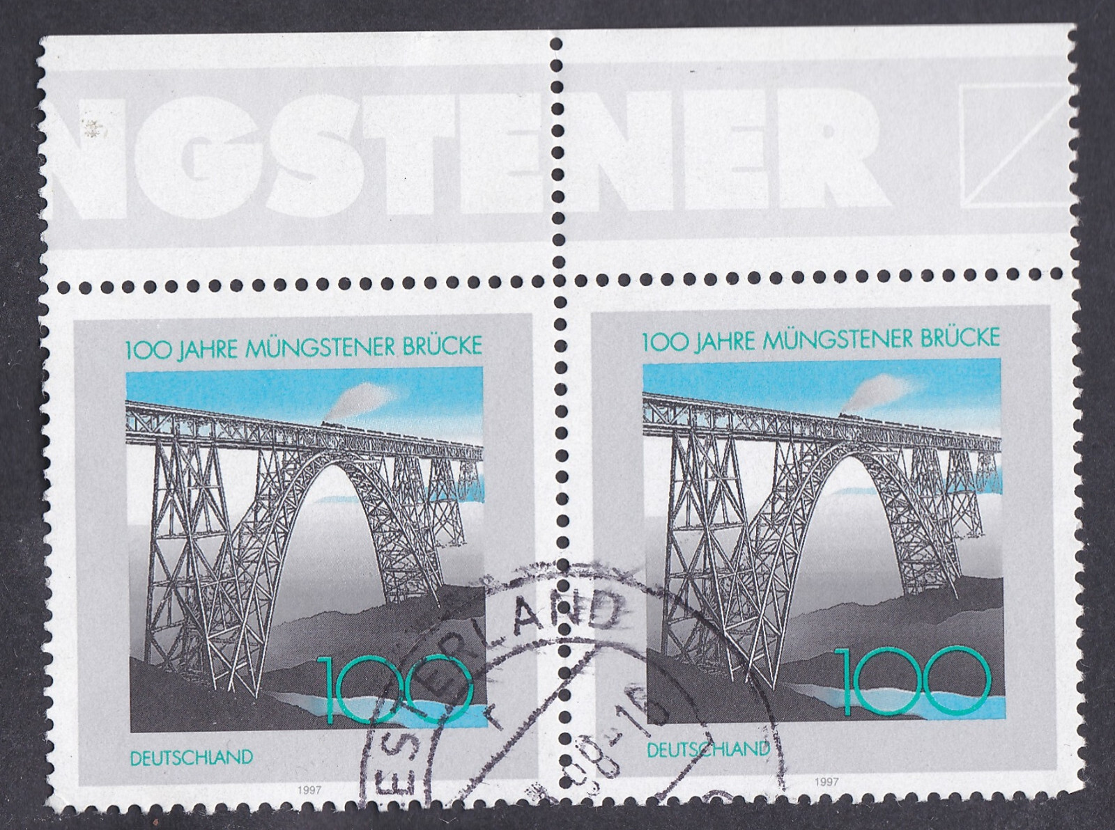GERMANY 1997 Horizontal Pair Michel 1931 Centenary of Müngsten Railway ...