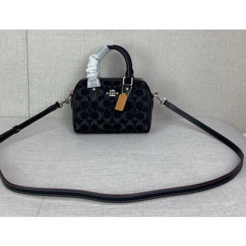 COACH ROWAN Mini Crossbody bag signature denim SATCHEL CO963 Black ...