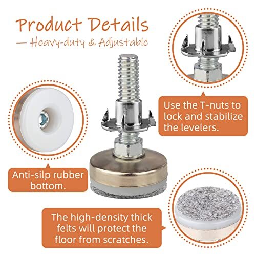Adjustable Feet Levelers Heavy Duty Adjustable Legs for Furniture Large ...