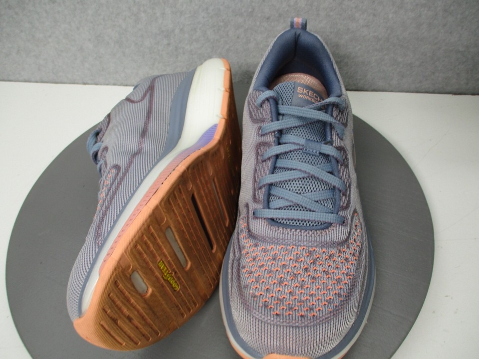 Skechers Womens Go Walk Workout Gray Purple Peach Shoes Womens Sz 8 | eBay