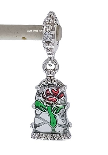 New 100% PANDORA 925 Disney Beauty and the Beast Enchanted Rose Charm ...