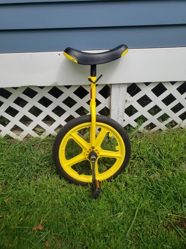 Unicycle Yellow w Saddle 18 in Yellow Great Plastic Co Mag Wheel | eBay