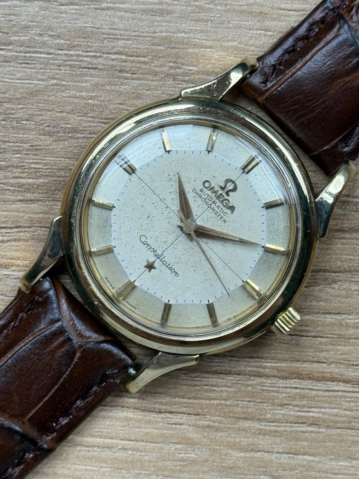 Omega 14381/82 Constellation Pie pan Original Mens 18k Solid Gold ...