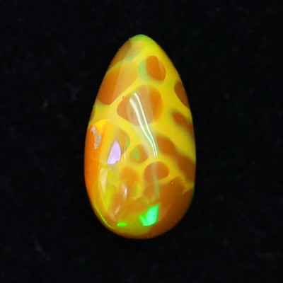 0.91cts HONEYCOMB Pattern Fabulous Natural Welo Semi Black Opal Oval ...