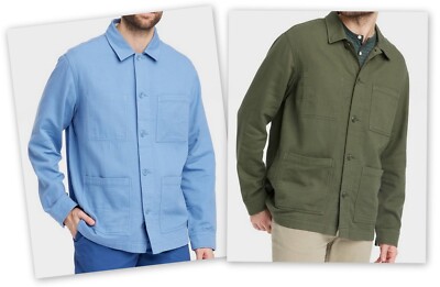 Men's Tailored Work Shacket Utility Shirt 4 pockets - Goodfellow BLUE ...