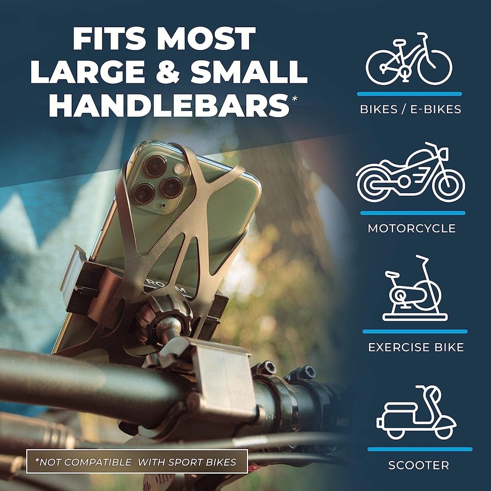 Roam Universal Bike Phone Mount for Motorcycle/Bike Handlebars ...