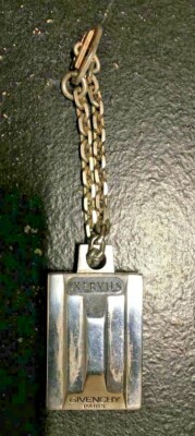 Vintage 80s Givenchy Paris "Xeryus" for Men Silver Plated Scented Key ...