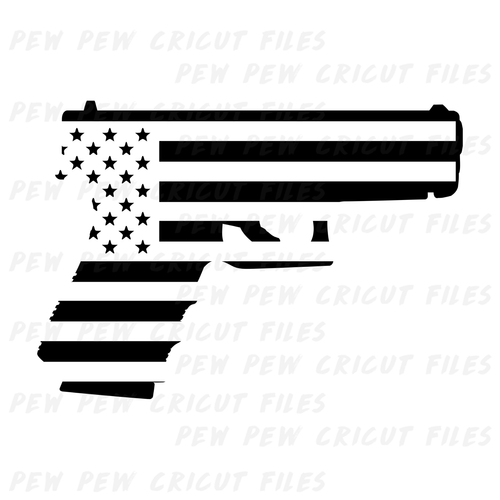 Glock 19 USA SVG - Gun Cricut Files - Glock Silhouettes - Handgun ...