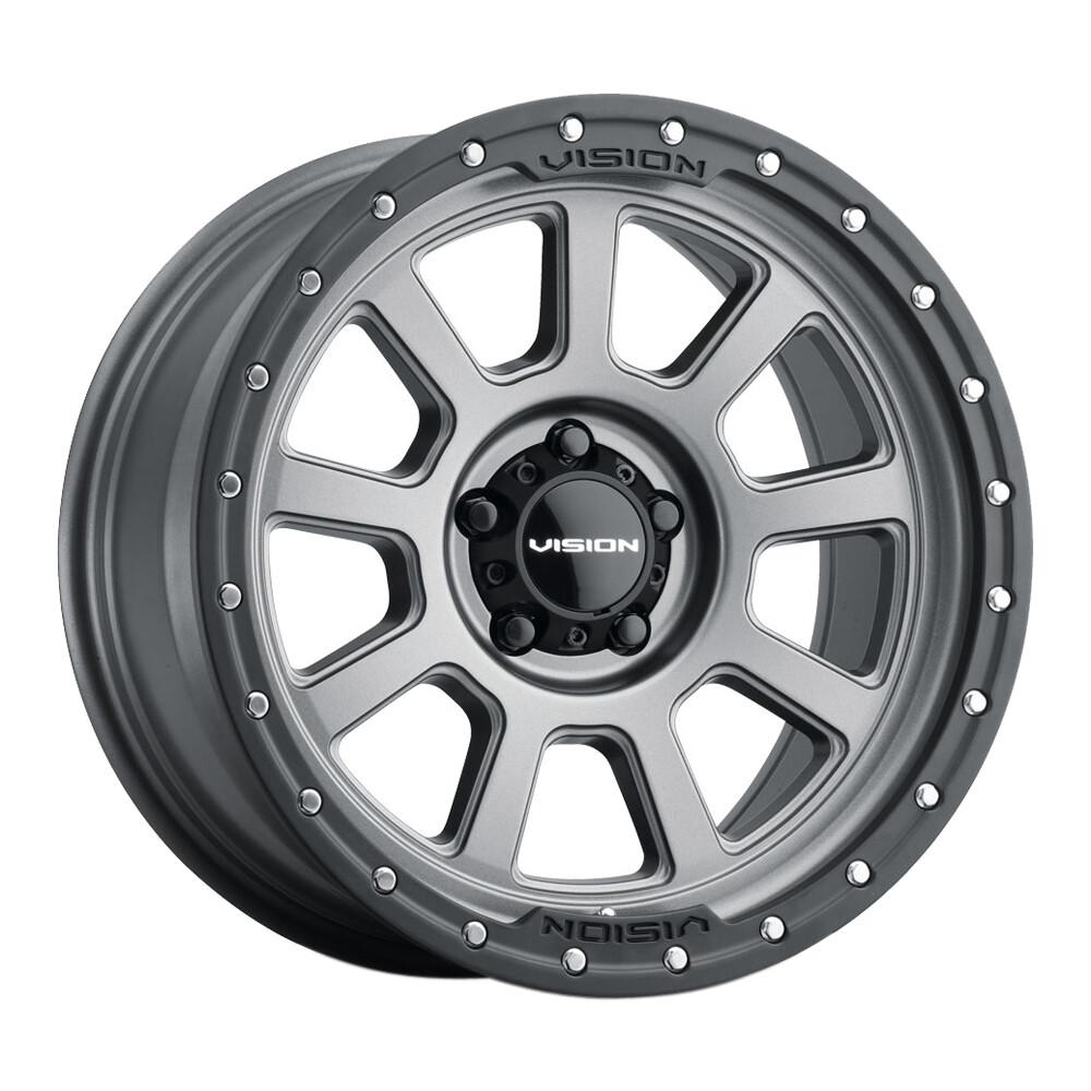 VISION 350 Ojos 20X9 6X139.7 Offset 12 Satin Grey / Black Lip (Quantity ...