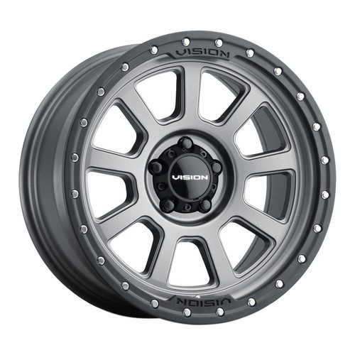 VISION 350 Ojos 20X9 6X139.7 Offset 12 Satin Grey / Black Lip (Quantity ...