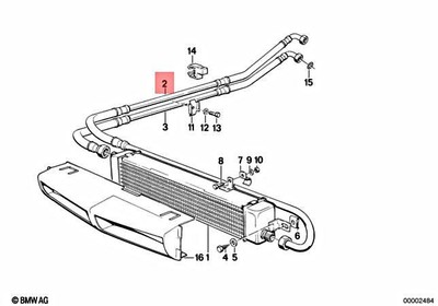 Genuine BMW E24 Coupe Engine Oil Cooler Hose Pipe Inlet OEM 17212225759 ...