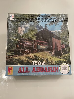 Ceaco All Aboard Train Locomotive Bridge Tunnel 750 Piece Jigsaw Puzzle ...