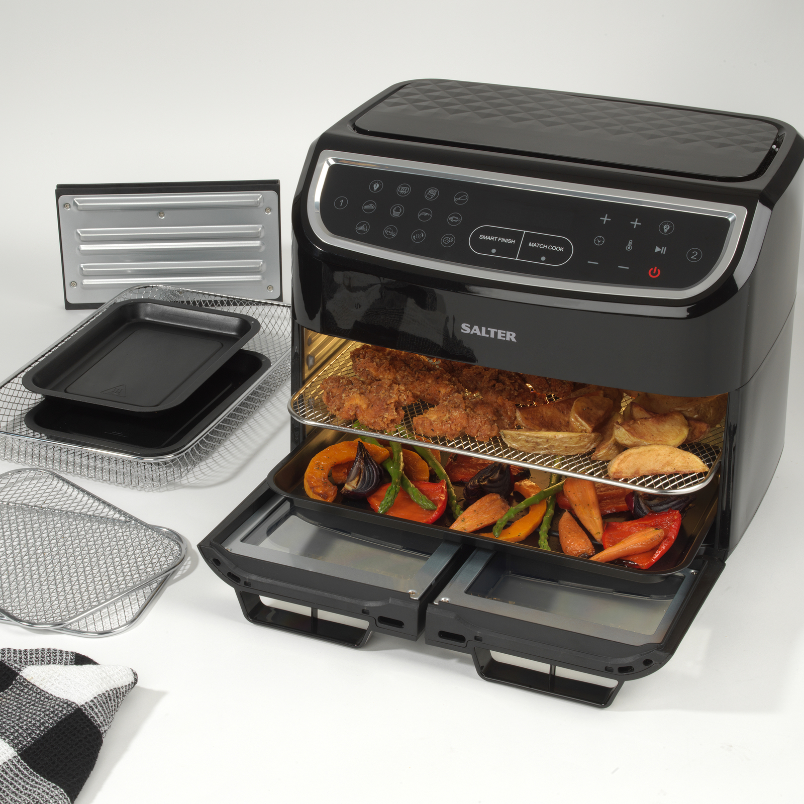 Salter Air Fryer Dual View Oven XL Multi-Cooker 12 L Capacity Easy ...