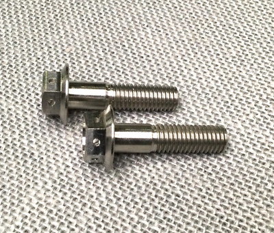M10x1.5x40 GR5 Titanium Drilled Hex Flanged Bolt, Natural / Silver x 2 ...