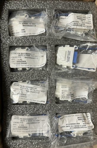 LOT OF (48) BOEING AIRCRAFT AEROSPACE CONNECTOR BACC65AK211P 8-POSN #16 ...