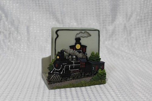 3D Train Coaster Set Stand with 4 Drink Coasters A. Richesca Hand ...