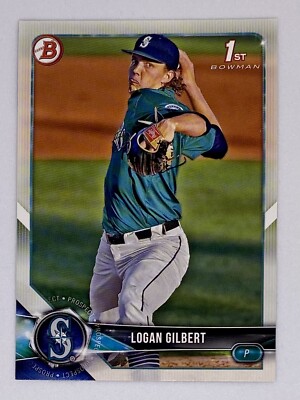 LOGAN GILBERT ROOKIE • 2018 Bowman Draft 1st #BD-63 • SHARP SEATTLE ...