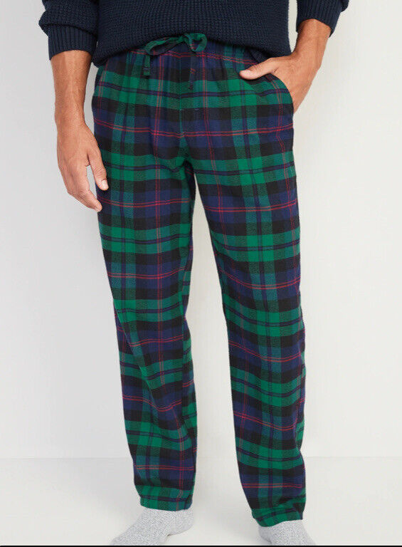 Old Navy Double-Brushed Flannel Pajama Pants Men Green Old Navy Double-Brushed Flannel Pajama Pants Men Green