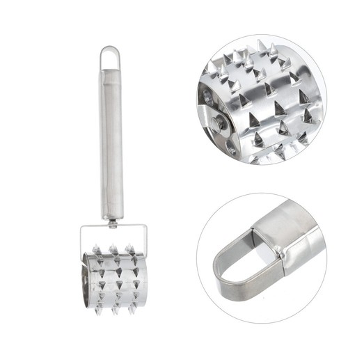 Stainless Steel Masher Meat Loosener Steak Roller Heavy Sturdy Pounder ...
