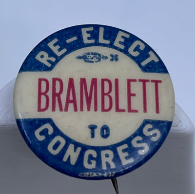 1953 Ernest Bramblett for US Congress Re-Elect Campaign Button CA ...