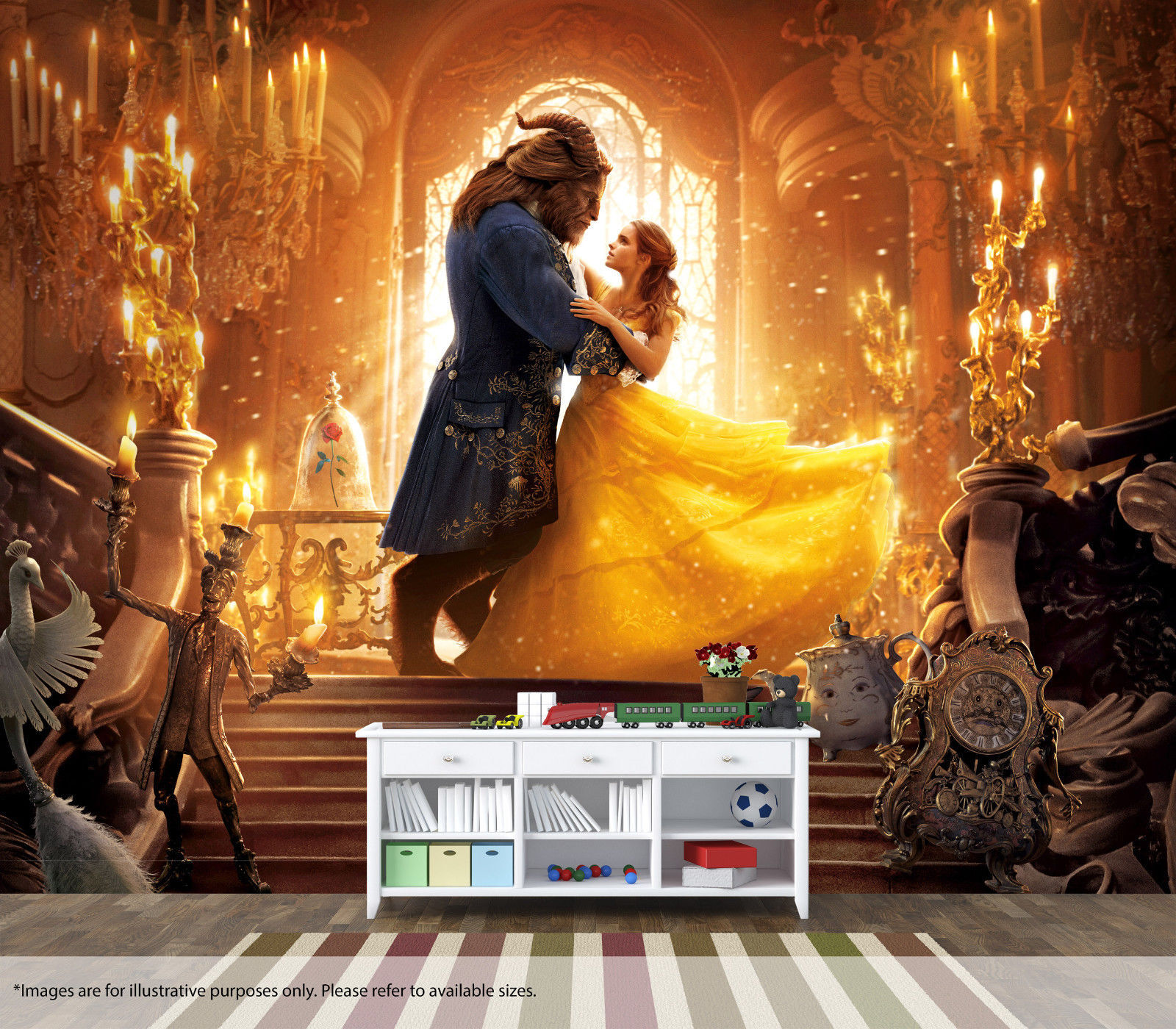 Beauty and the Beast Wall Mural Quality Pasteable Wallpaper | eBay UK