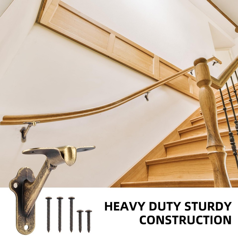 RealPlus 12 Handrail Bracket, 3" Staircase Hand Rail Brackets for Stair ...