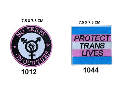 Protect Trans Lives No Terfs on our Turf LGBT Iron Sew On Embroidered ...