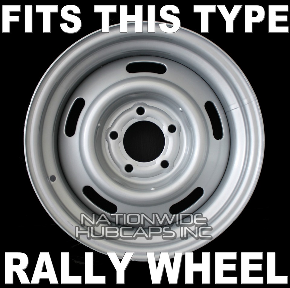 4 Chevy GM Rally Wheel Derby Center Hub Caps & 15" Trim Rings Beauty ...
