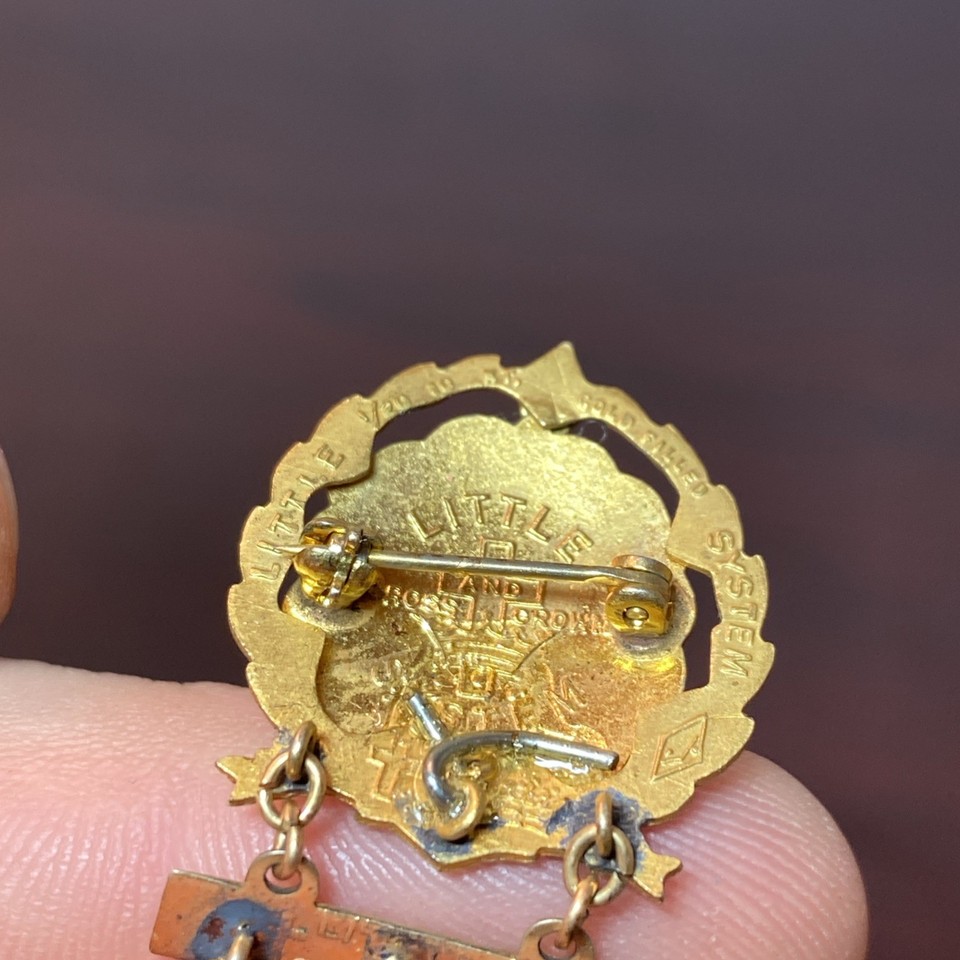 1/20 10k Gold Little System Cross & Crown REFORMED Sunday School SS Pin ...