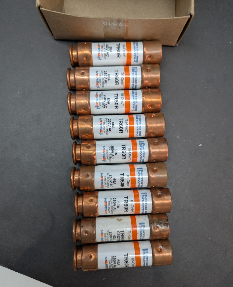 LOT OF 9 Mersen Tri-Onic Class RK5 Fuse TR60R 250V AC 60A | eBay