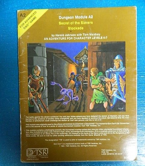 AD&D Module A2 - Secret of the Slavers Stockade - Dungeons & Dragons ...