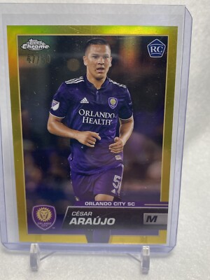2023 Topps Chrome MLS César Araújo 66 Gold Refractor /50 Orlando City ...