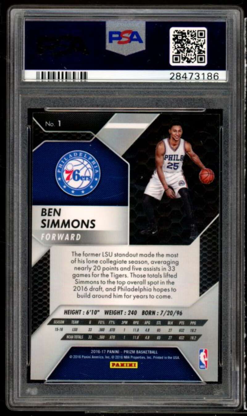 Ben Simmons Rookie Card 2016-17 Panini Prizm #1 PSA 10 | eBay