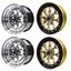 VMS Racing Polished Lip & Gold Revolver Wheels Pack 15x3.5 13x8 4X114.3 ...