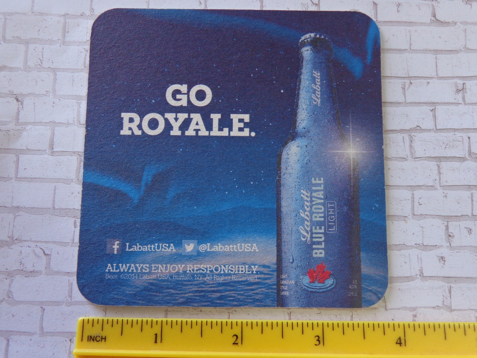 Beer COASTER ~ ~ LABATT Brewing Blue Royale Light Canadian Style Lager ...
