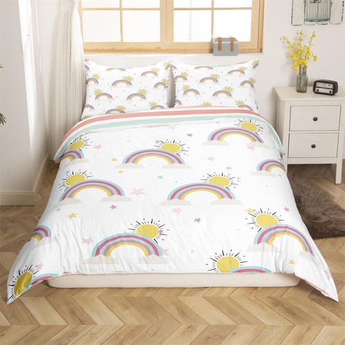 Duvet Cover Set 135x200cm Rainbows Sunshine Bedding Set Decorative ...