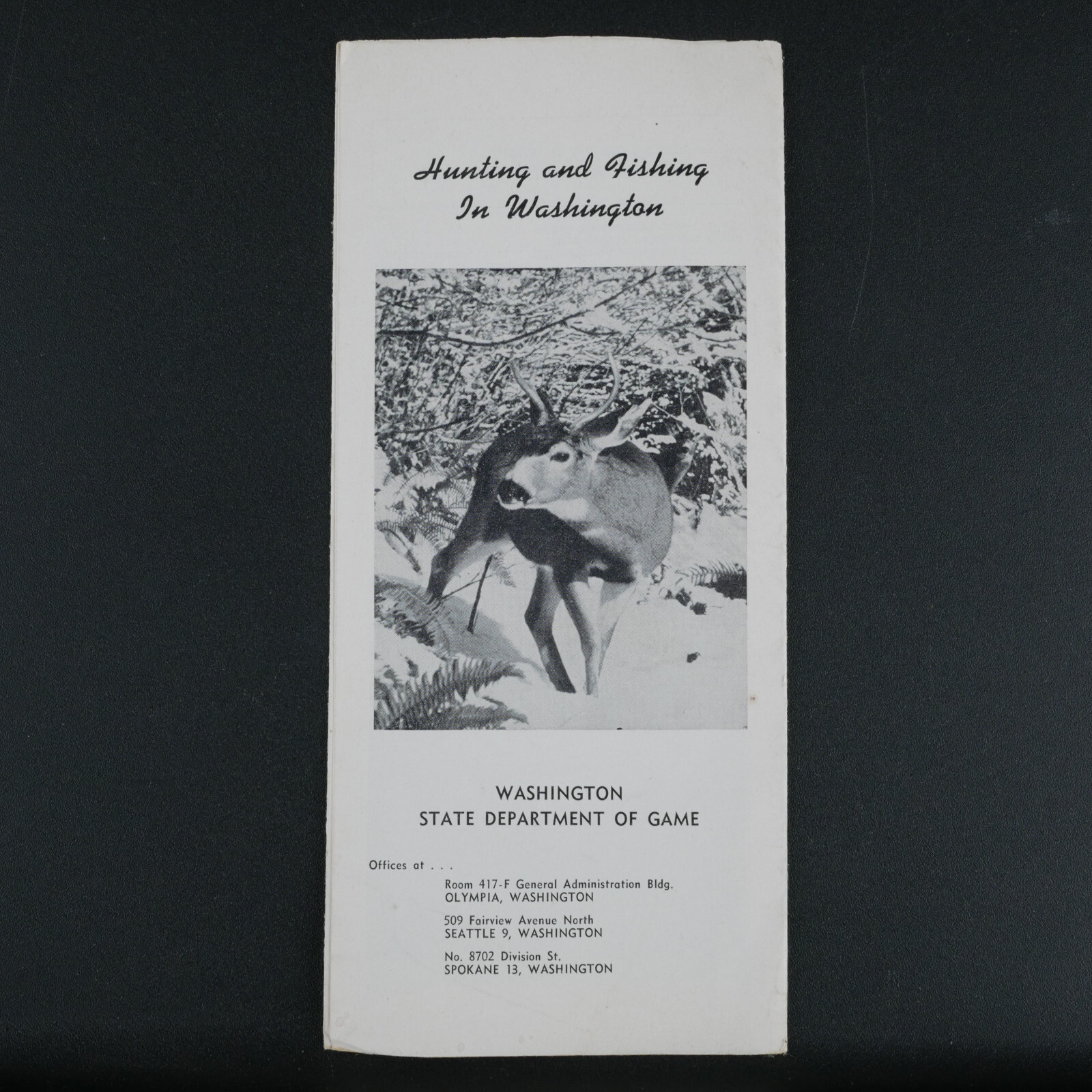 Hunting and Fishing In Washington Pamphlet 1960s State Department Of ...