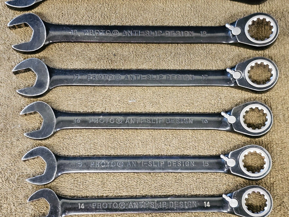 Proto Ratchet Ratcheting Combination Spline Wrench Set Metric 19mm to ...