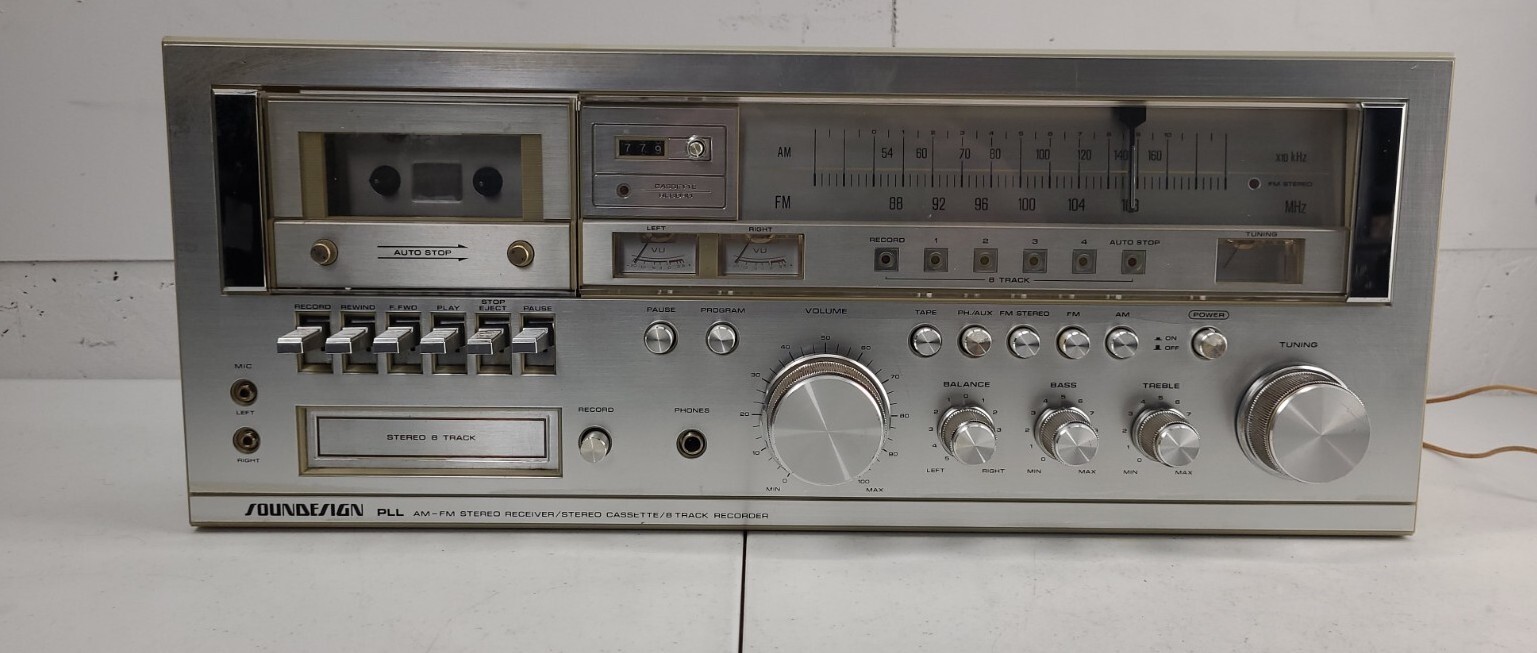 Vintage SounDesign 5928 AM FM Stereo Receiver Cassette 8 Track Parts ...