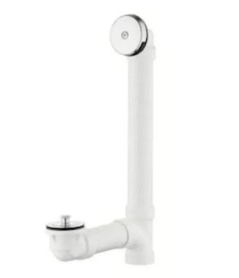 Everbilt Twist and Close 1-1/2 in. White Schedule 40 PVC Chrome Trim ...