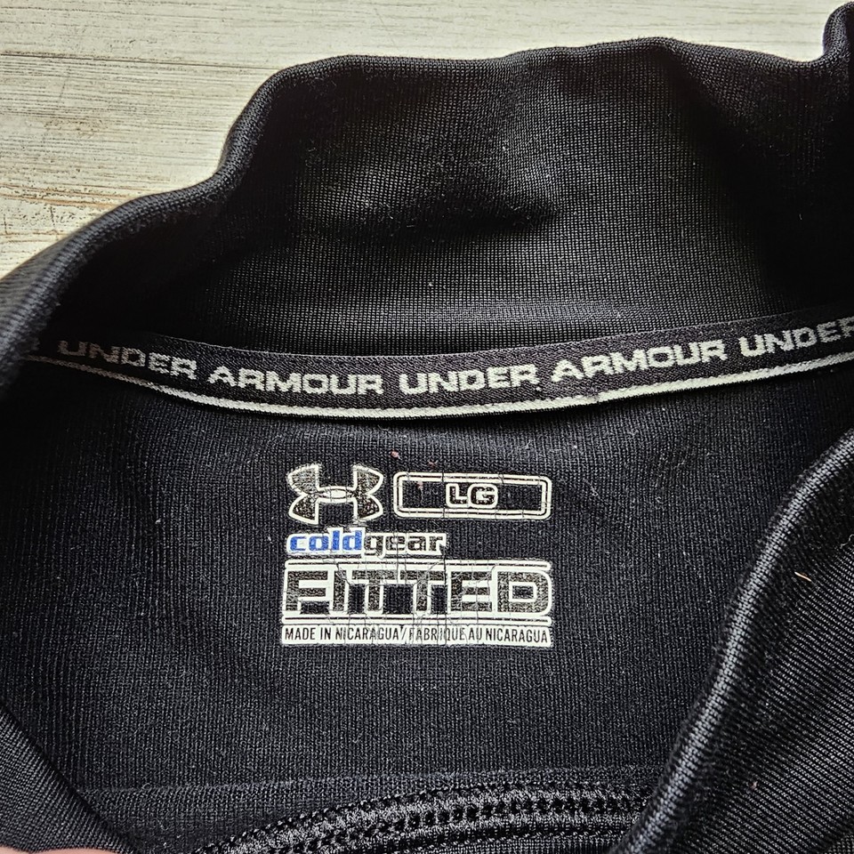 Under Armour UA Men’s Solid Black ColdGear Fitted Mock Size LG Golf ...