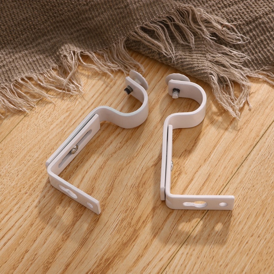 Curtain Rod Bracket Hardware Center Brackets Rods for White | eBay