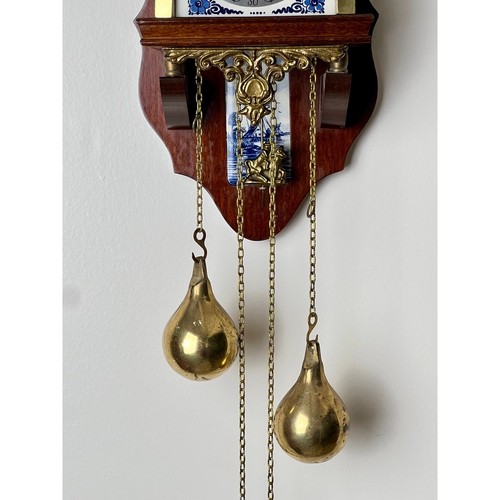 Zaandam Dutch Vintage Weight Driven Blue Delft Wall Clock | eBay