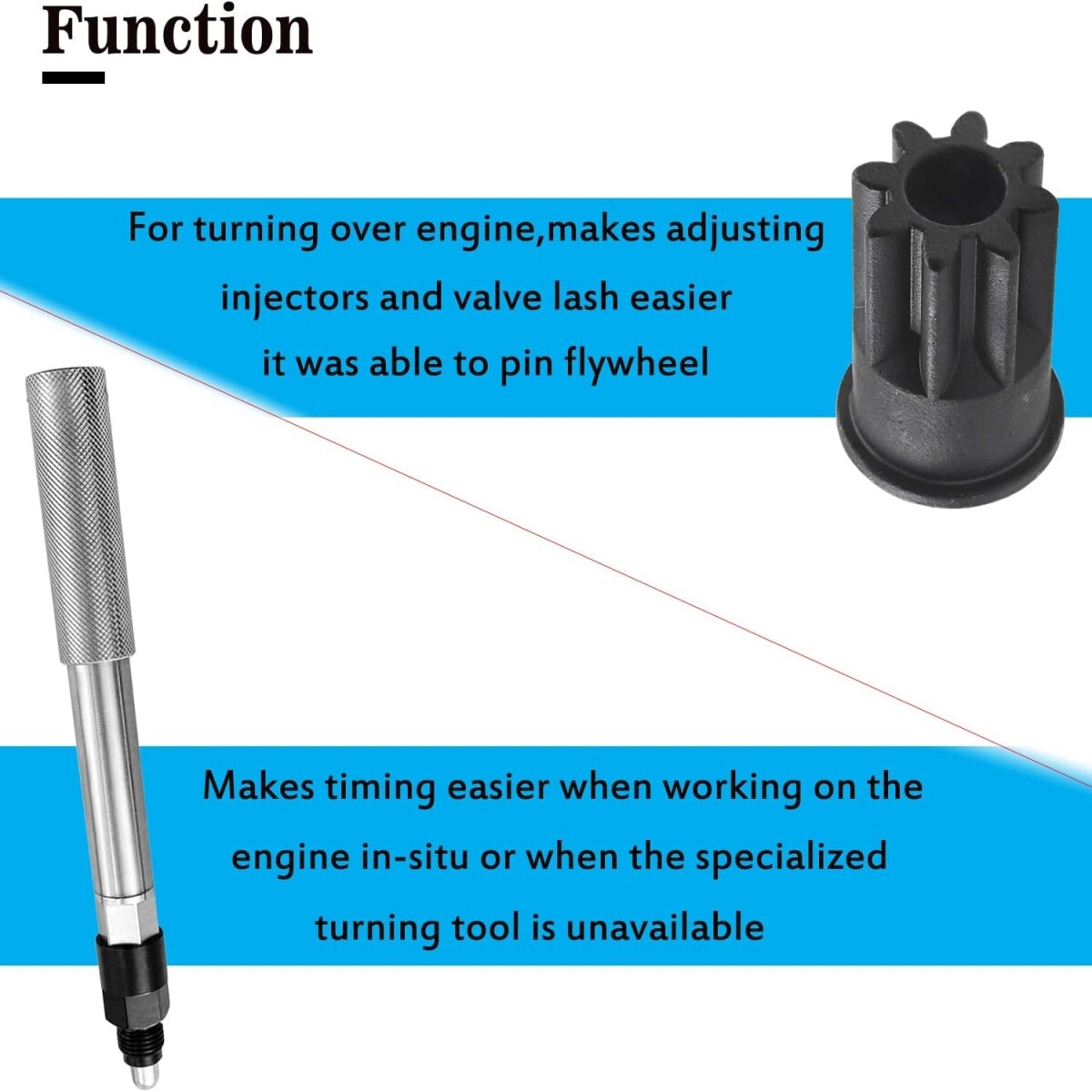 Timing Pin and Adapter + Engine Barring Socket Tool for Caterpillar CAT ...