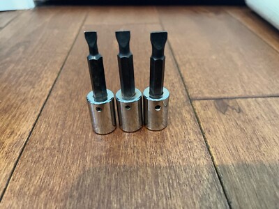 3 pcs set,ARMSTRONG 3/8"socket,#2,#3,#4,flat slotted tip,Screwdriver ...
