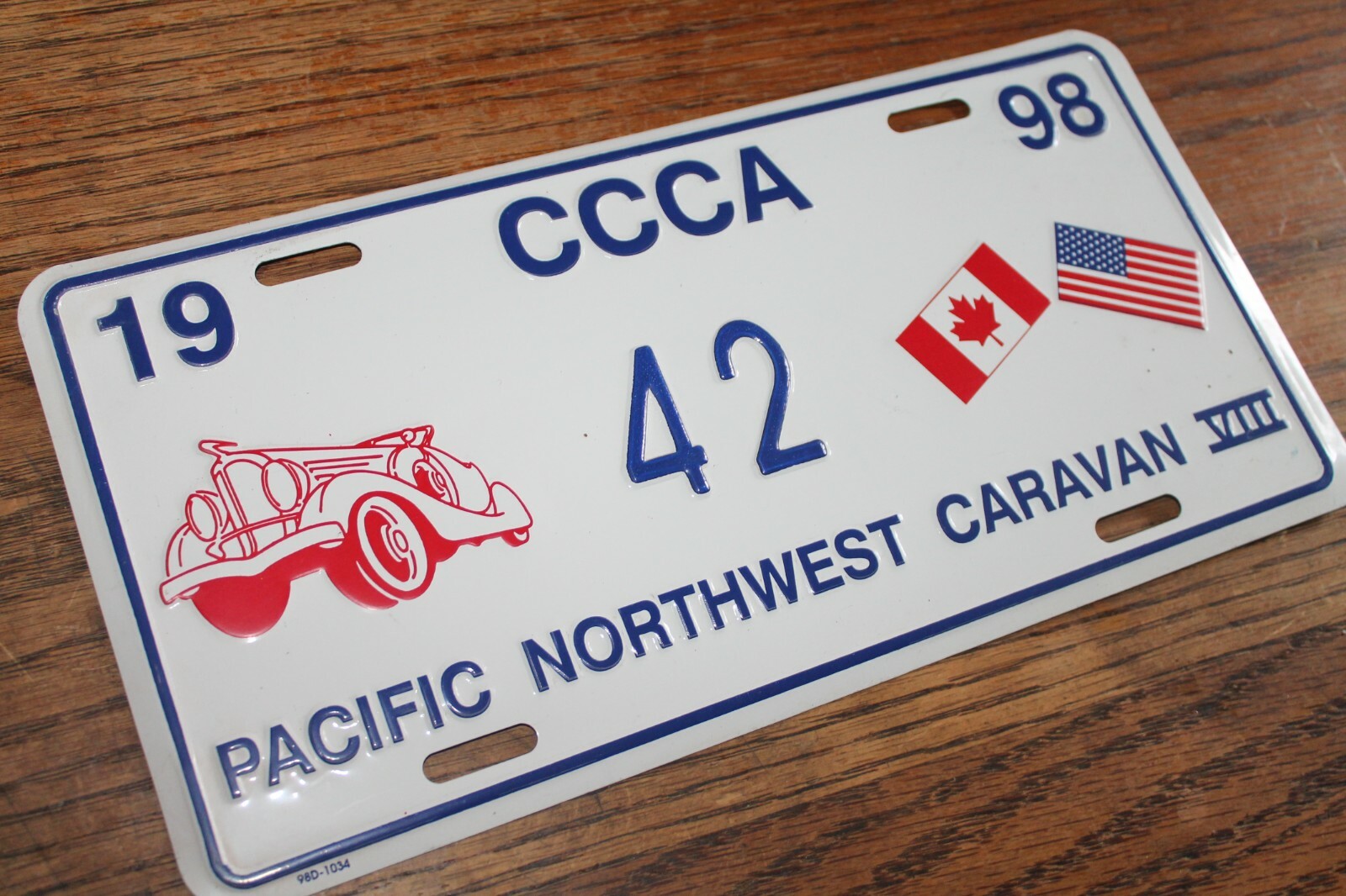 Classic car Club of American CCCA Caravan License Plate, 1998 Pacific ...
