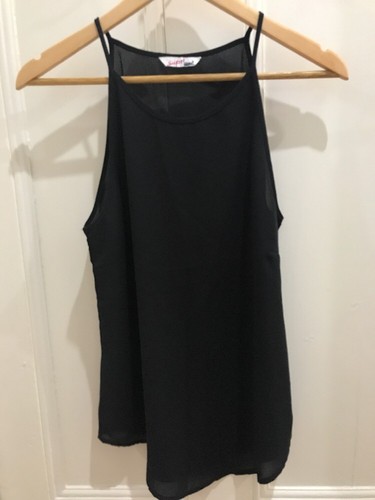 Black Sheer Singlet Top LightweightSupre Brand Ladies Size 8 Excellent ...