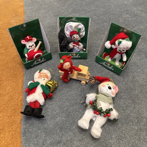 Annalee Christmas Ornaments Decoration Lot of 6 Mouse Squirrel ...