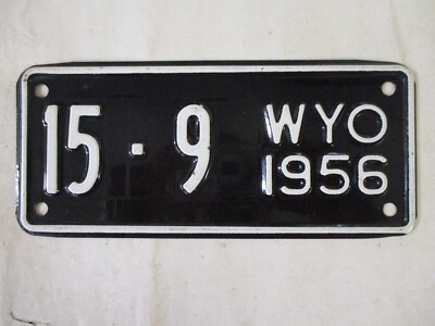 1956 Wyoming MOTORCYCLE License Plate Tag | eBay