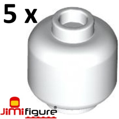 NEW 5 x LEGO Minifigure Head Plain No Face White 3626 Genuine Bulk Lot ...